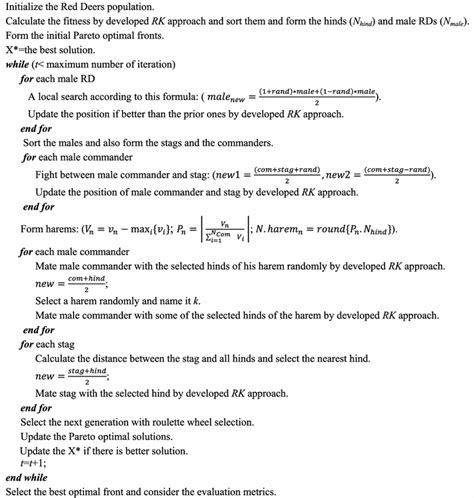 The Pseudo Code Of Multi Objective Of RDA Download Scientific Diagram