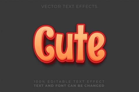 Premium Vector Cute 3d Text Effect