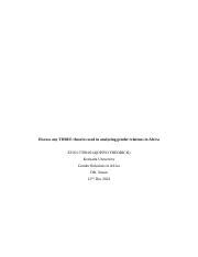 Analyzing Gender Relations In Africa Feminism Marxist Gender Course Hero