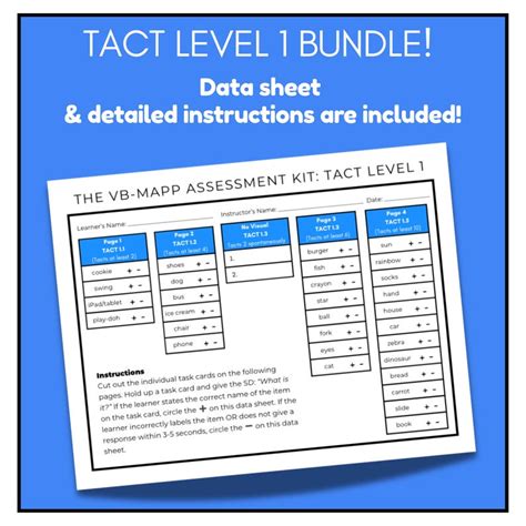 Vb Mapp Tact Level 1 Task Cards Bundle Etsy