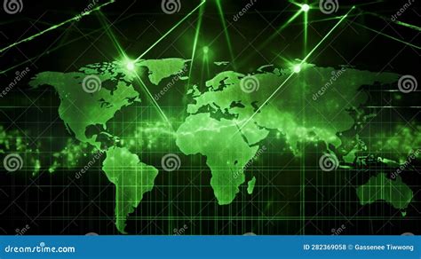 Binary Circuit Board Future Technology Green World Cyber Security Concept Background Abstract