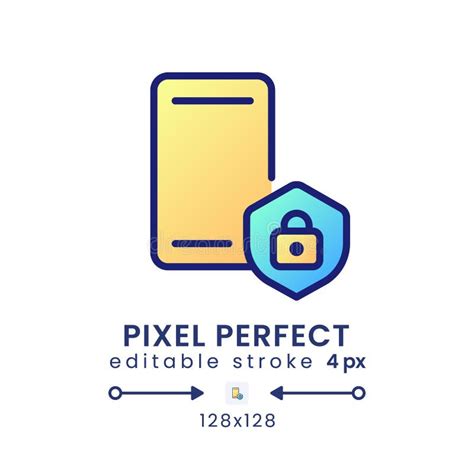 Mobile Device Security Gradient Fill Desktop Icon Stock Vector