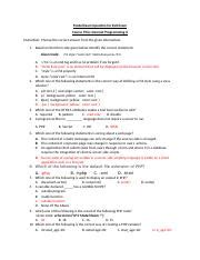 Internet Programming II Model Exam Questions Answers Course Hero