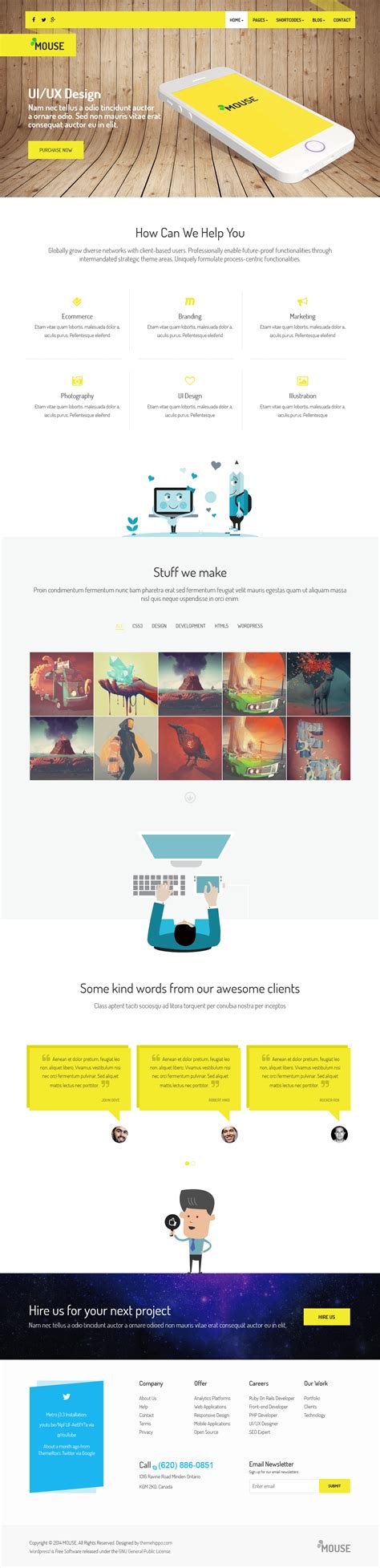 Mouse Multipurpose Responsive Wordpress Theme Behance