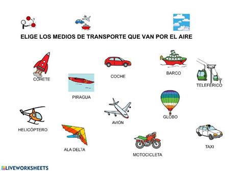 Medios De Transporte Aéreos Worksheet Live Worksheets