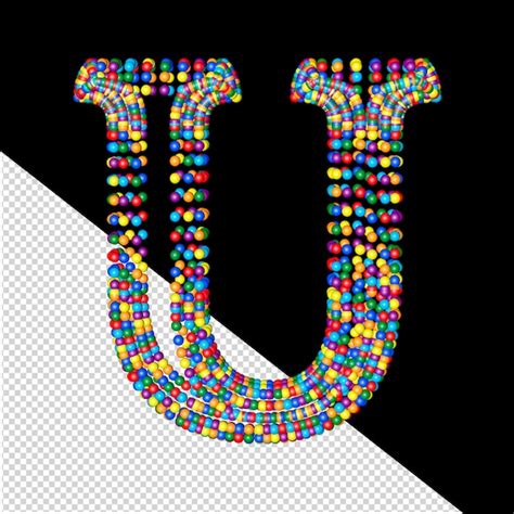Premium Psd Symbol Made Of Small Spheres Letter U