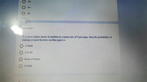 Solved 30 ооо 64 59 Question If A Typist Makes Errors At