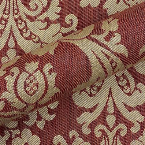 Red And Gold Damask Upholstery Fabric 56 Plankroad Home Decor