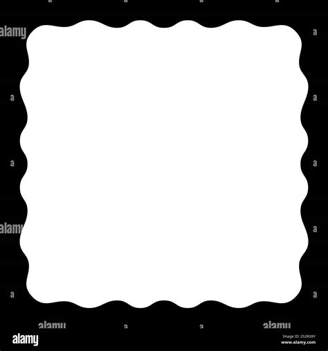 Square Frame With Wiggly Inner Edges Rectangular Shape With Wavy Inside Borders Picture Or
