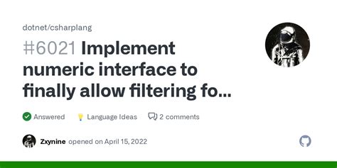Implement Numeric Interface To Finally Allow Filtering For Numbers