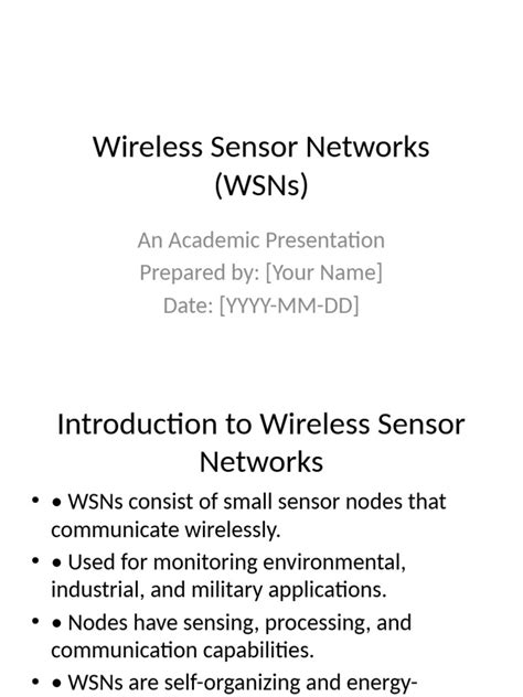 Wireless Sensor Networks Presentation 1 Pdf Wireless Sensor Network