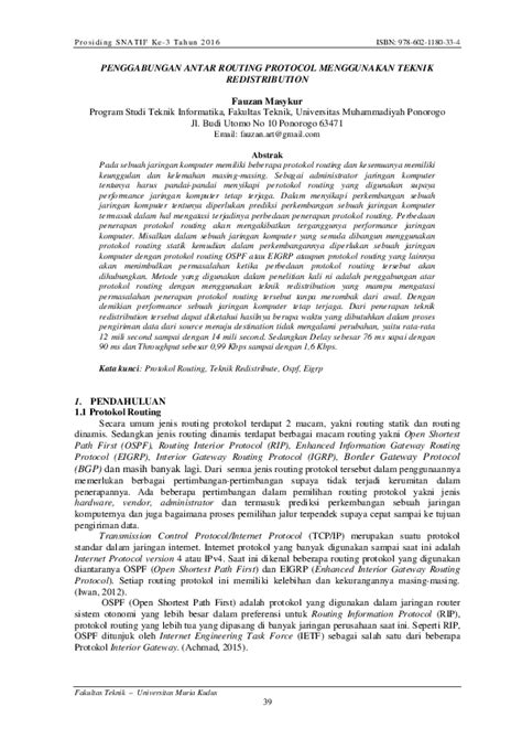 pdf penggabungan antar routing protocol menggunakan teknik redistribution