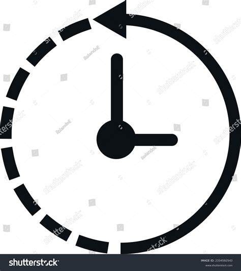 Vector Illustration Cloud Clock Icon Counterclockwise Stock Vector Royalty Free 2334592543