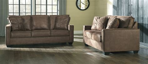 Ashley Furniture Pc Terrington Harness Faux Leather Sofa And Love Seat Set Amb