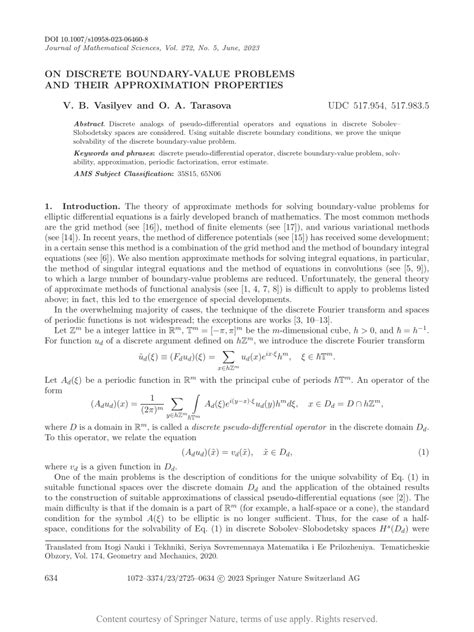 On Discrete Boundary Value Problems And Their Approximation Properties Request Pdf