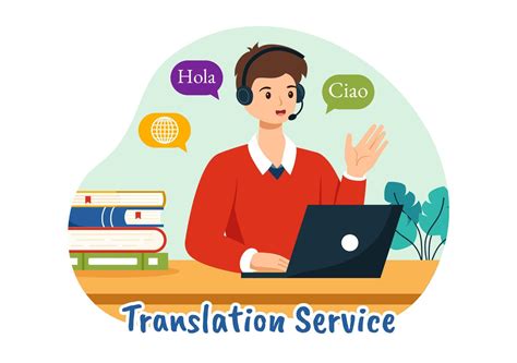 Translator Service Illustration With Language Translation For Various Countries And