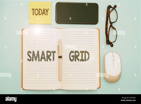Hand Writing Sign Smart Grid Internet Concept Includes Of Operational