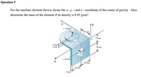 Solved Question 5 For The Machine Element Shown Locate The