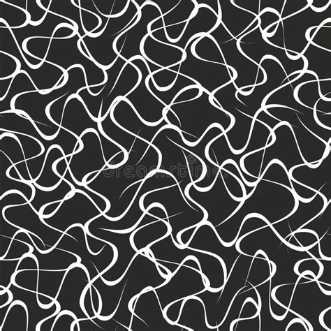Abstract Seamless Pattern Black And White Curl Line Background Ector