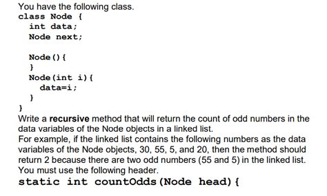 Solved ```you Have The Following Classclass Node Int