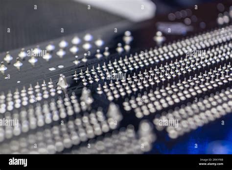 Motherboard Backside Close Up With Pins Desktop Pc Computer Technology Hardware Components