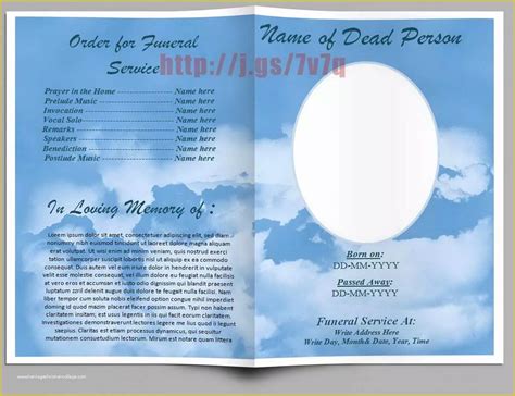 Funeral Program Printable Obituary Template Templates Printable