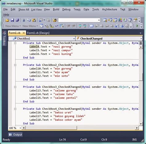 NRA Blog Cara Membuat Program Sederhana Untuk Menu Makanan Menggunakan Vs 2010