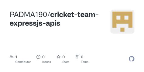 Github Padma190cricket Team Expressjs Apis