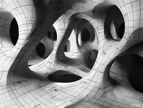 Monochrome Sculpture In Bold Contrast Stock Illustration Illustration