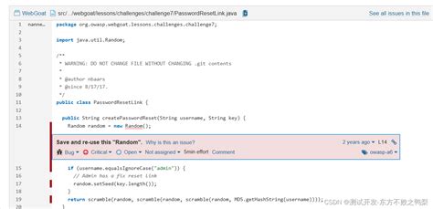 sonar静态扫描安全靶场webgoat make sure this debug feature is deactivated before