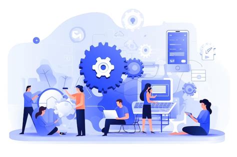 Premium Ai Image Scene Depicting A Team Of Developers Working On Mobile