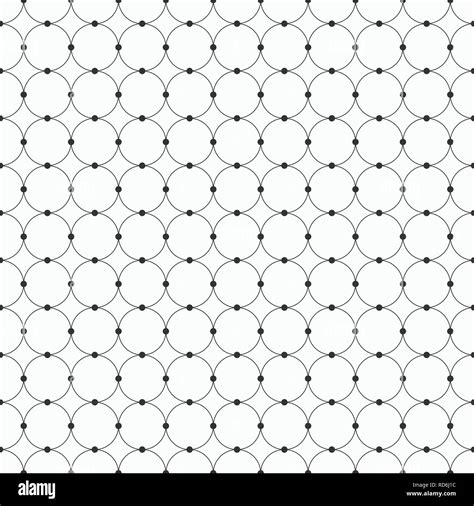 Abstract Seamless Pattern Circles Connected With Dots Monochrome Retro Texture Modern Stylish