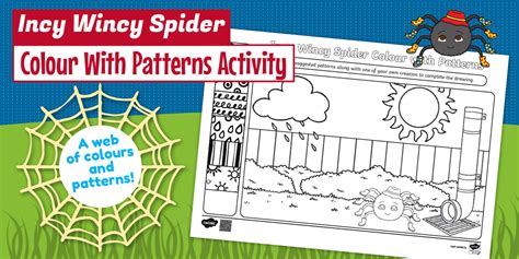 Incy Wincy Spider Colour With Patterns Activity