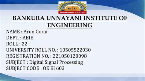 Digital Signal Processing Pptx Physics Science