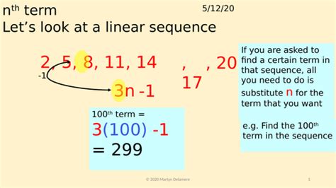 Linear Sequences Nth Term Teaching Resources