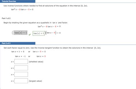 solved tutorial exercise use inverse functions where needed