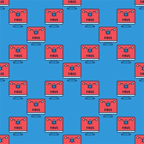 Premium Vector Pc Virus Scan Vector Colored Seamless Pattern