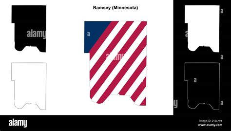 Ramsey County Minnesota Outline Map Set Stock Vector Image And Art Alamy