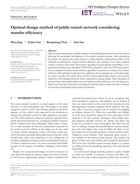Pdf Optimal Design Method Of Public Transit Network Considering