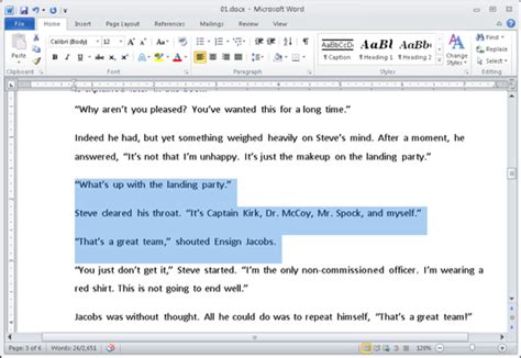 How To Select And Deselect Blocks Of Text In Word 2010 Dummies