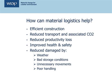 ppt implementing material resource efficiency practices and logistics
