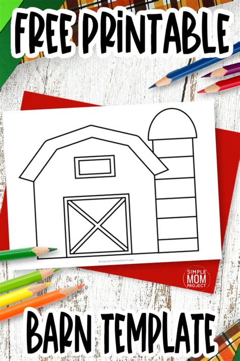 Free Printable Barn Template Simple Mom Project