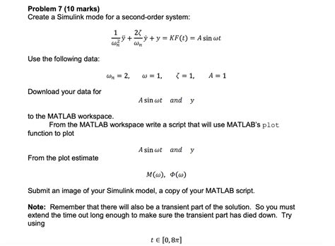 Solved Problem 7 10 Marks Create A Simulink Mode For A