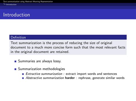Text Summarization Using Amr Ppt