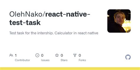 GitHub OlehNako React Native Test Task Test Task For The Intership Calculator In React Native