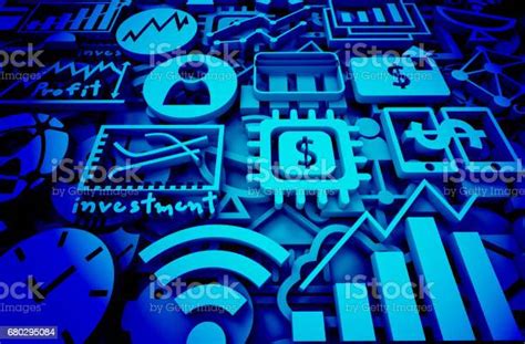 Fintech 투자 금융 인터넷 기술 개념입니다 추상적인 배경 3d 일러스트의 블루 톤 경제에 대한 스톡 사진 및 기타 이미지 경제 공유 개념 금융 Istock