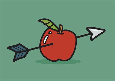 Apple With Arrow Doodle Style Vector Art At Vecteezy