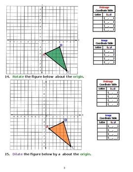Math Assessment Practice Test Unit Transformations By Priceless Math