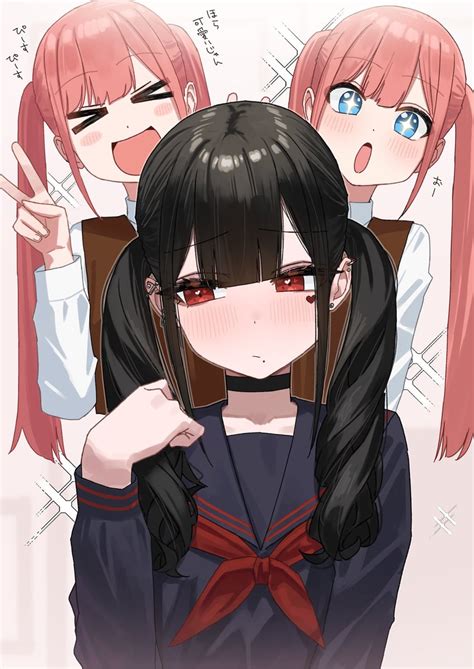 Enokawa Kokoro And Kuroba Mitsuha Original Drawn By Hara Kenshi Danbooru