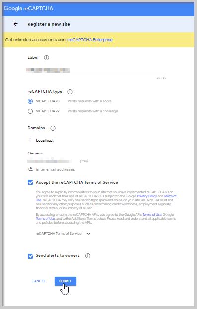 enabling recaptcha functionality netforum support